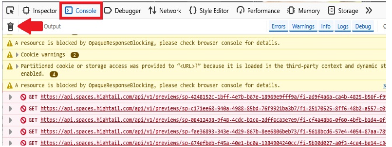 Getting Console and Network Logs from Firefox – Hightail
